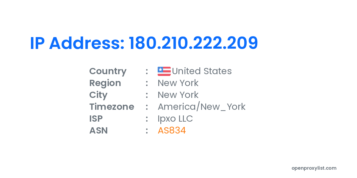 Open Proxy List - Proxy 180.210.222.209 Information Open Proxy List - Proxy 180.210.222.209 Information