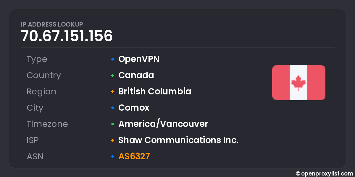 Open Proxy List — VPN Server Canada #1785320