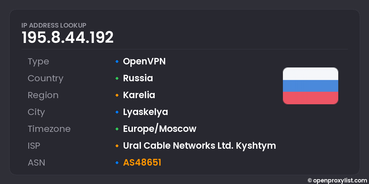 Open Proxy List — VPN Server Russia #65467