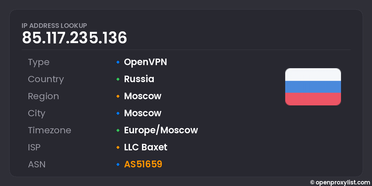 Open Proxy List — VPN Server Russia #87391