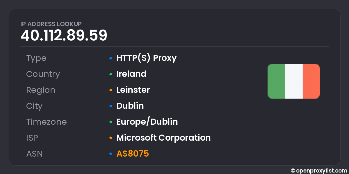 Open Proxy List — HTTP(S) Proxy Server Ireland #17595501