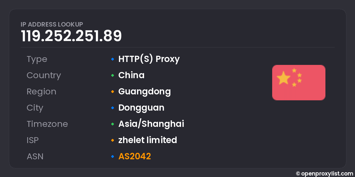 Open Proxy List — HTTP(S) Proxy Server China #23257110