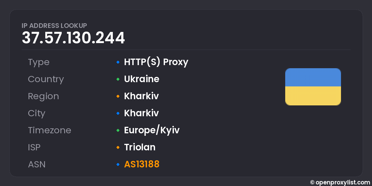 Open Proxy List — HTTP(S) Proxy Server Ukraine #381814