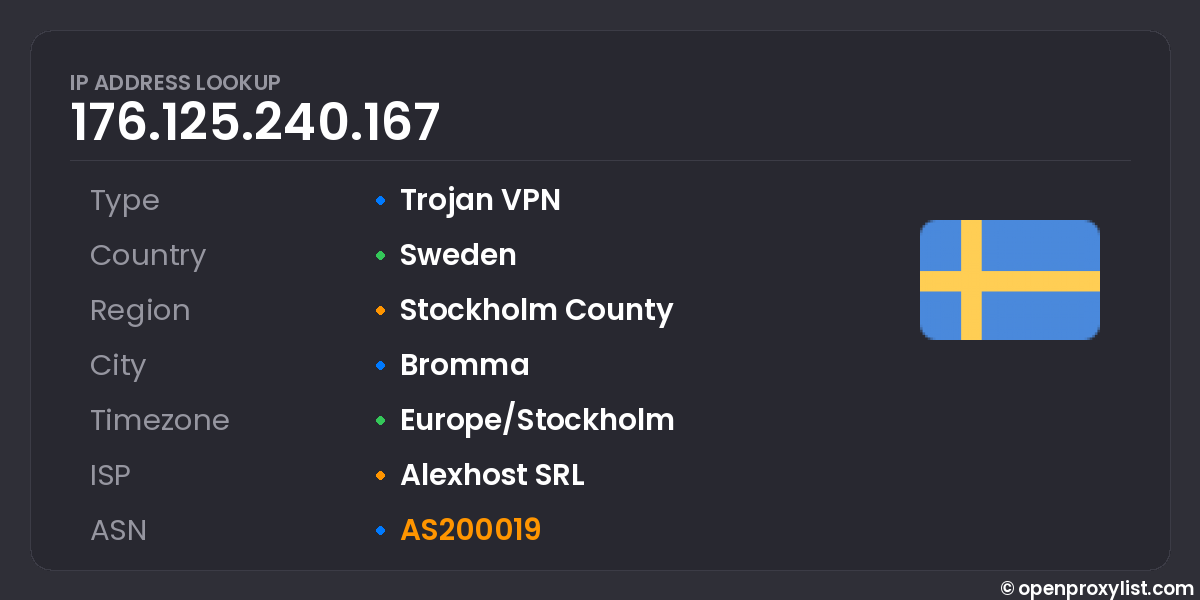 Open Proxy List — Trojan VPN Server Sweden #12836473