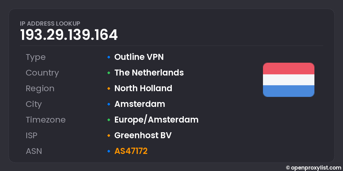 Open Proxy List — Shadowsocks Server The Netherlands #2426826